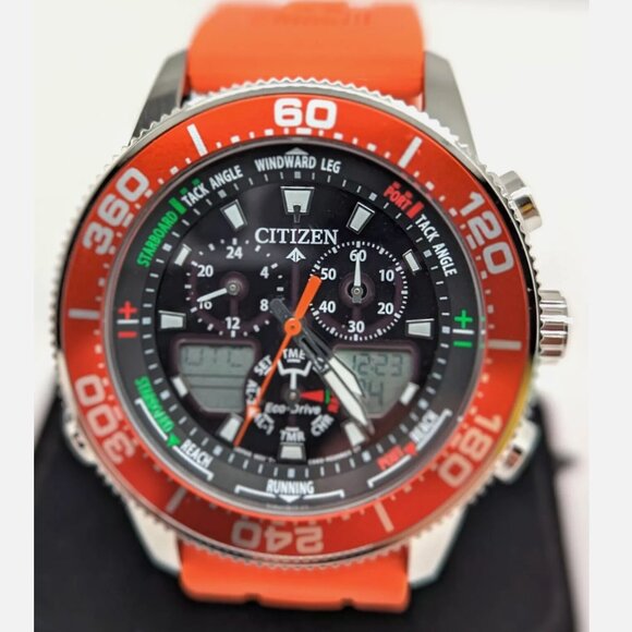 Citizen | Accessories | Citizen Promaster Orange Mens Dual Time Watch ...